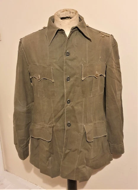 ORIGINAL WW2 BRITISH Army Officer Jungle Bush Jacket Aertex Shirt Size ...