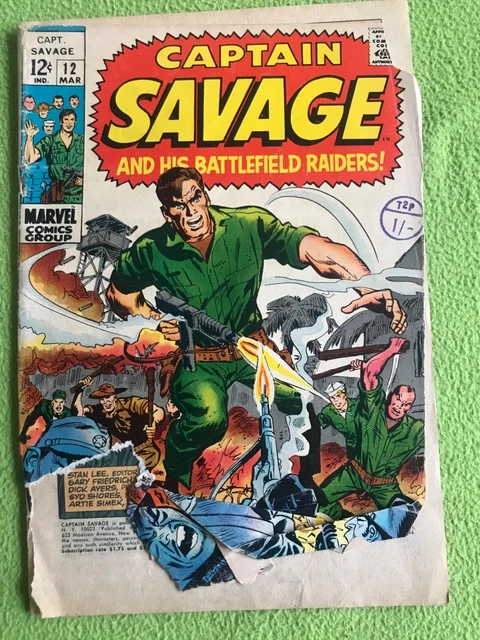 CAPTAIN SAVAGE AND His Battlefield Raiders # 12 (Mar 1969) £7.58 ...