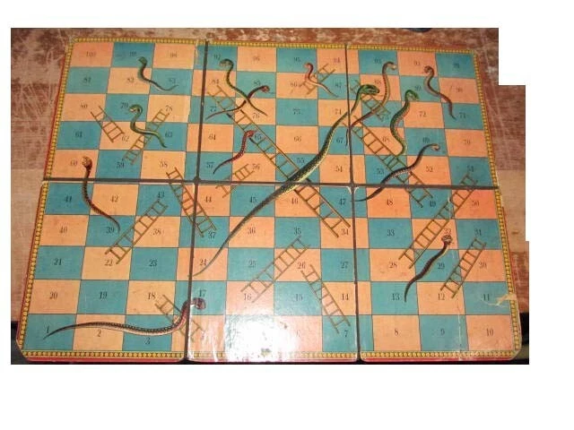 RARE SNAKES AND Ladders Antique Game Board Only £18.56 - PicClick UK