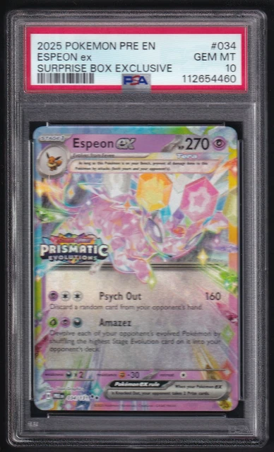 POKEMON - PRISMATIC Evolutions 2025 - Espeon ex 034/131 Surprise Box - PSA 10 EUR 117,14 ...