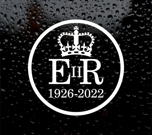 QUEEN ELIZABETH II Decal Logo For Car Van Laptop Vinyl Sticker Memorial ...