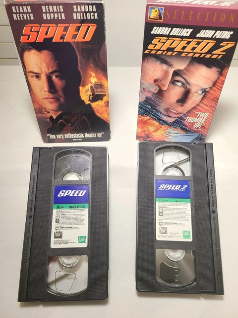 VHS 2 TAPE Lot Speed and Speed 2 Cruise Control Keanu Reeves Sandra ...
