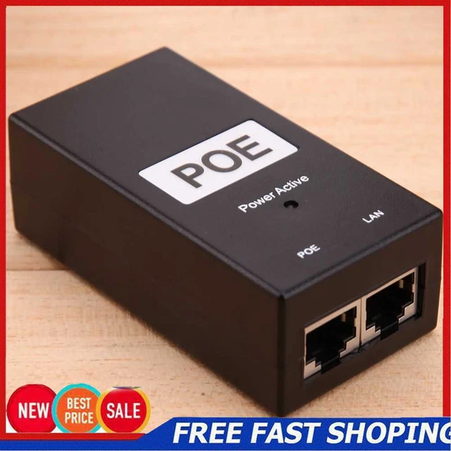 48V 0.5A 24W Desktop POE Power Injector Ethernet Adapter Surveillance ...