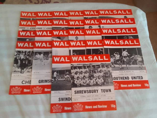 WALSALL X 26 1975/1976 Home Football Programmes All Listed £8.00 - PicClick UK