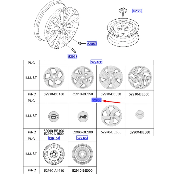 ENJOLIVEUR DE ROUE HYUNDAI KONA MK2 52960BE200 NEUF ORIGINAL EUR 78,56 ...