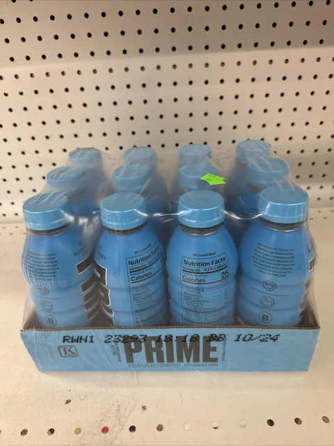 PRIME HYDRATION DRINK Blue Raspberry Case of 12 Bottles 16.9 oz Each ...