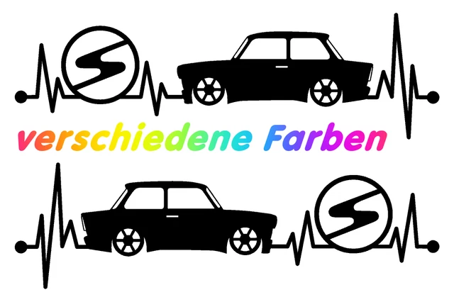 2 X TRABANT 601 Trabi Aufkleber Sticker Pulsschlag Trabbi Sachsenring ...