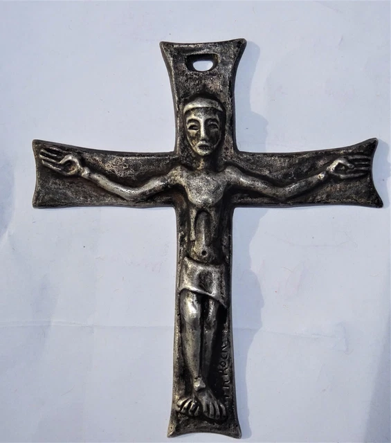 CROIX - CRUCIFIX - CHRIST - MEDAILLE EN METAL ARGENTE SIGNE PH ROCH 12 ...