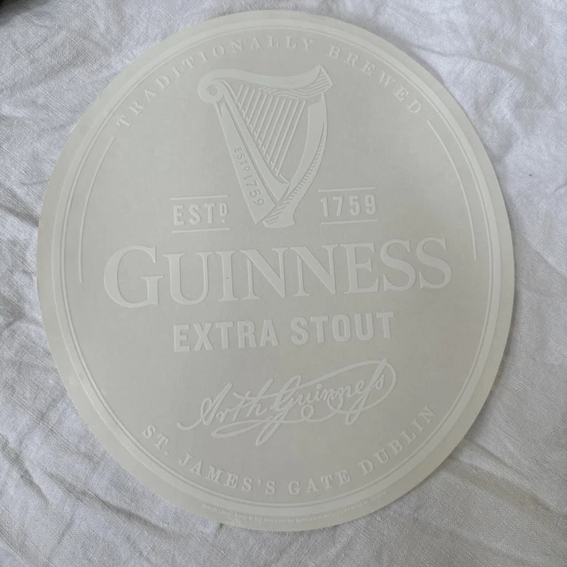 GUINNESS EXTRA STOUT St, James Gate Dublin 10x9” Clear White Sticker ...