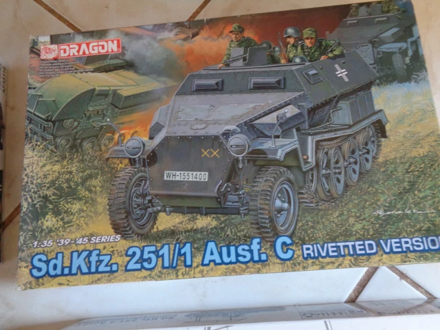 RARE SDKFZ 251/1 Ausf.C Riveted version - Kit DRAGON n°6246 - 1/35 EUR 52,90 - PicClick FR