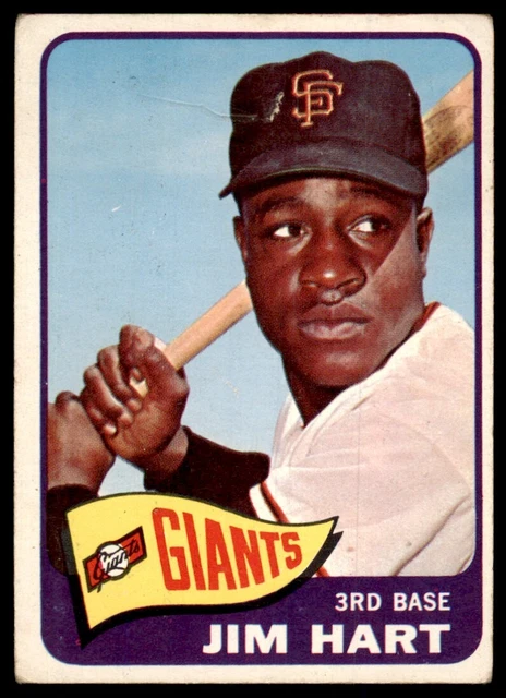 1965 TOPPS BASEBALL Card (endommagée) Jim Hart San Francisco Giants ...