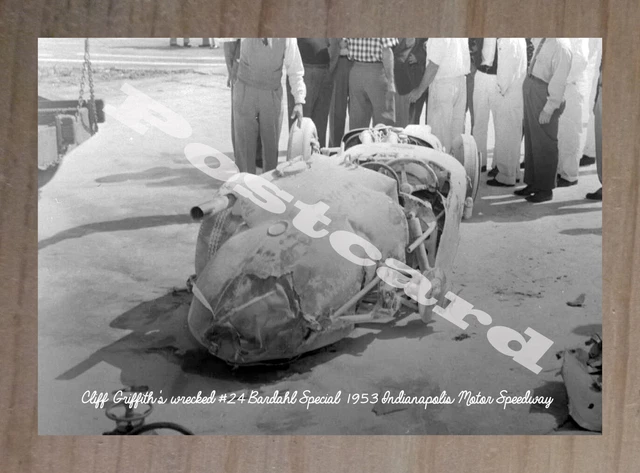HISTORIC CLIFF GRIFFITH'S wrecked #24 Bardahl Special 1953 indy 500 ...