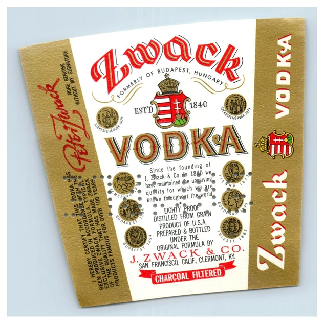 1970'S-80'S SWACK VODKA Kentucky Liquor Label Original S53E $13.80 ...