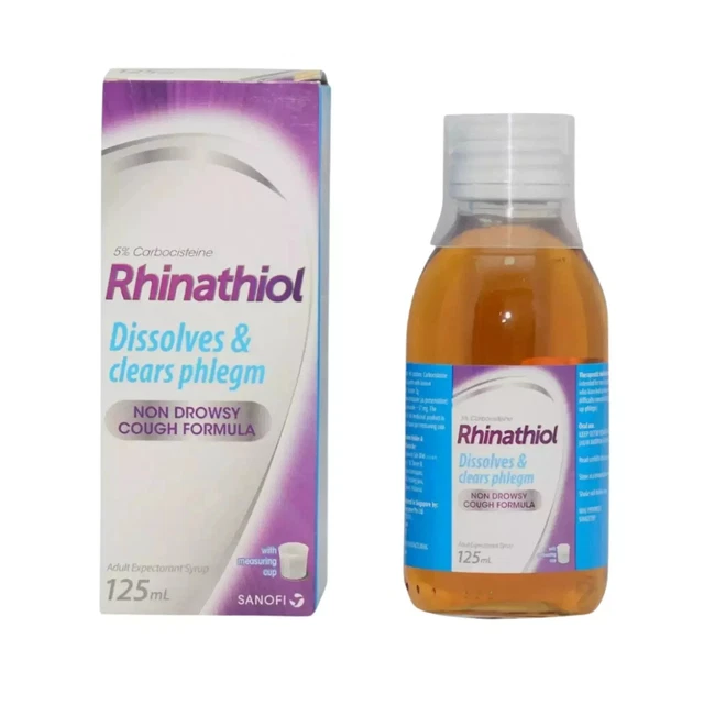 RHINATHIOL PHLEGM COUGH Syrup 125ml for Dissolves & Clears Mucus £37.33 ...