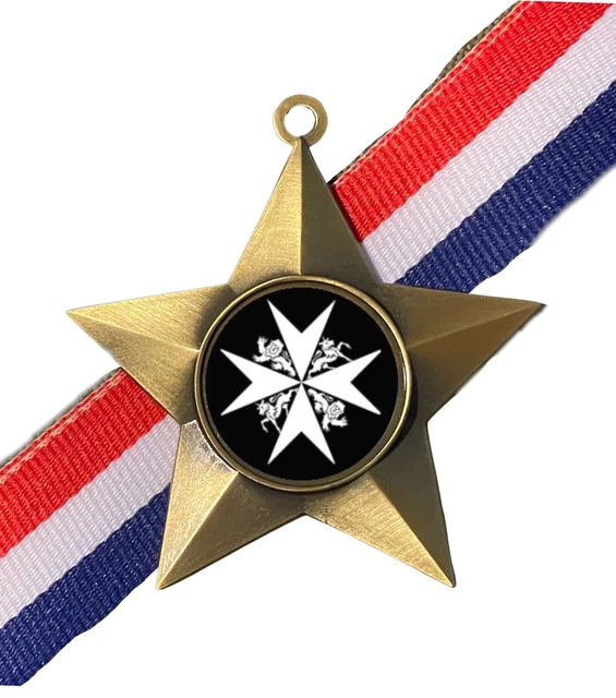 ST JOHN AMBULANCE Cross Award Personalised Antique Gold Star Medal ...