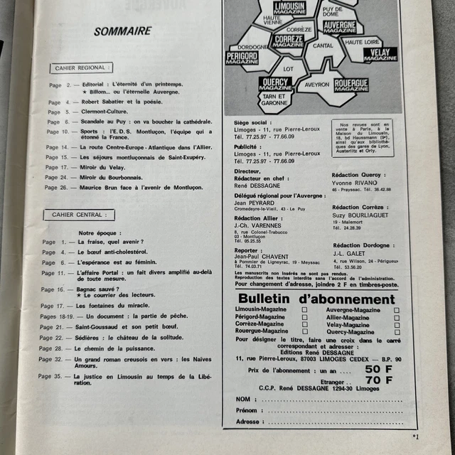 AUVERGNE MAGAZINE DE juin 1975 numéro 84 - EDS Montluçon / Cathédrale ...