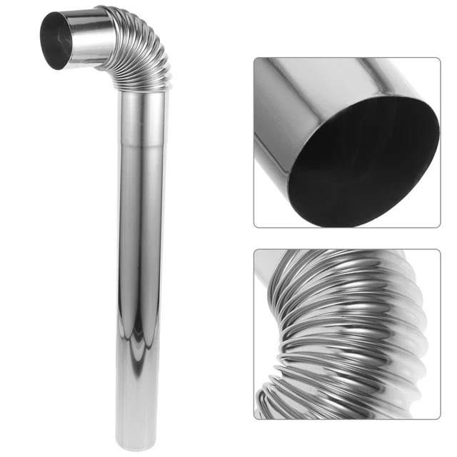 METAL FLEXIBLE CHIMNEY Exhaust Flue Pipe for Stove Kitchen Vent Hose £ ...