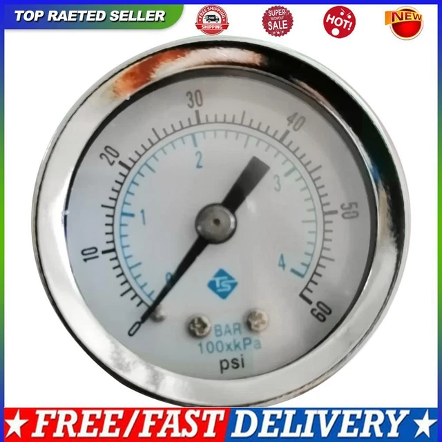 1/8INCH NPT AIR Compressor Hydraulic Pressure Gauge 0-60 PSI Mini Pressure Gauge £6.11 - PicClick UK
