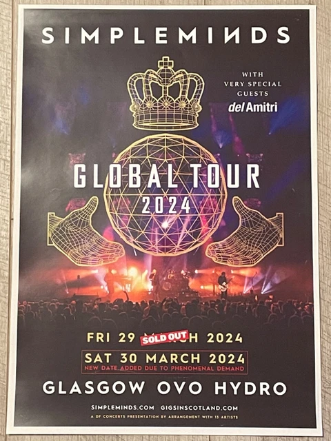 SIMPLE MINDS CONCERT poster - Glasgow 2024 show tour gig memorabilia ...