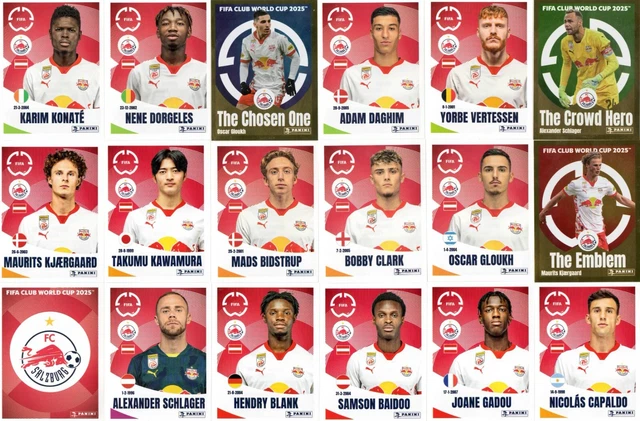 PANINI FIFA CLUB World Cup 2025 Alle 18 Sticker Team FC Salzburg EUR 8 ...