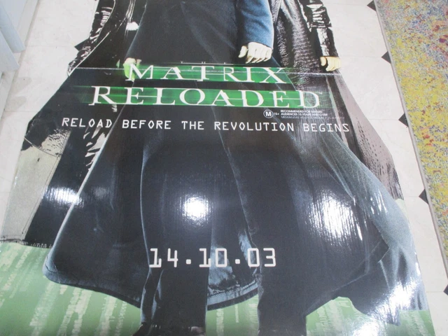 VERY LARGE MATRIX RELOADED CARDBOARD STAND UP ADVERTISING BOARD 180cm X ...