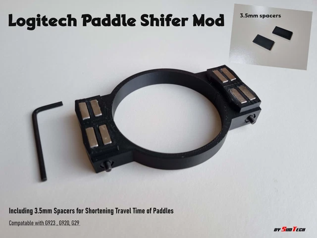 LOGITECH MAGNETIC PADDLE Shifter Mod for Sim Racing - G29 G920 G923 inc ...