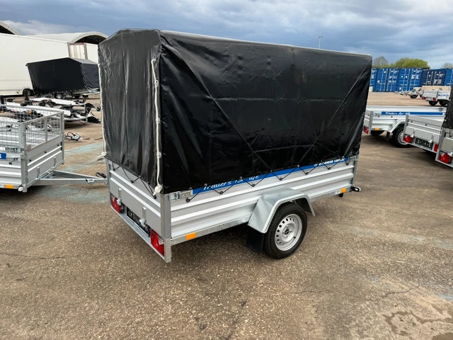 BOX TRAILER 8FT x 4ft Single Axle 750kg AL-KO Suspension Canvas Cover ...