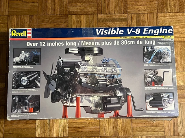 VINTAGE 1998 REVELL Visible V8 Engine 85-8883 1/4 Scale Skill Level 3 ...