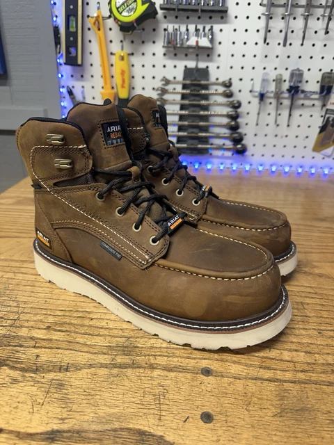ARIAT MEN'S REBAR Wedge 6" Waterproof Composite Toe Work Boots 9.5 ...