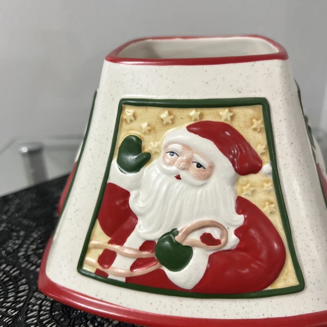 YANKEE CANDLE LARGE Shade Plate CHRISTMAS Santa Winking ~New with Tags ...
