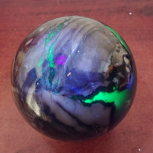 925G RARE NATURAL blue Volcanic Rock agate Sphere Quartz Crystal Ball ...