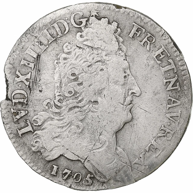 [#1275603] FRANCE, LOUIS XIV, 10 sols aux insignes, 1705, Paris, argent ...
