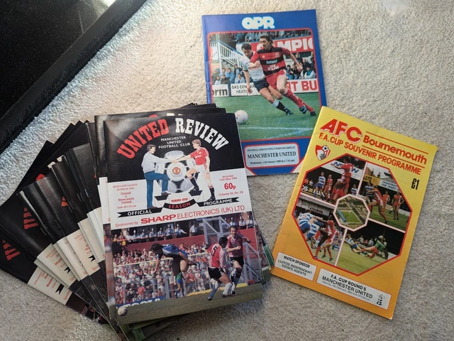 MANCHESTER UNITED 1988/89 Season select from menu of Home League ...