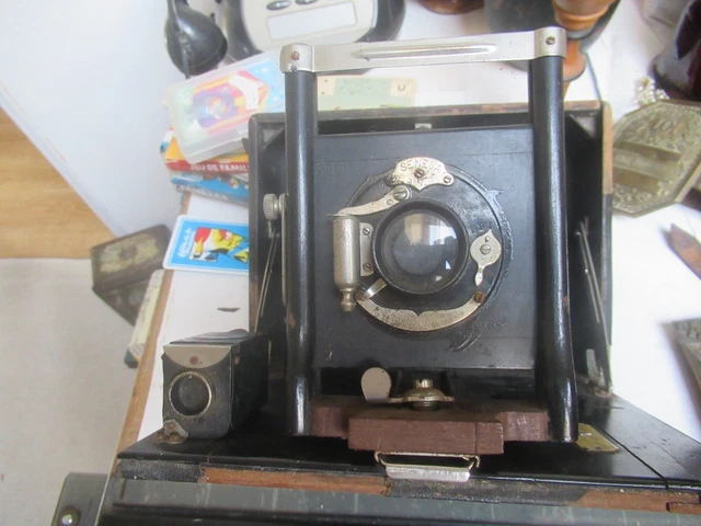 APPAREIL PHOTO ANCIEN à soufflet , à plaque en verre, Marque " SENECA ...