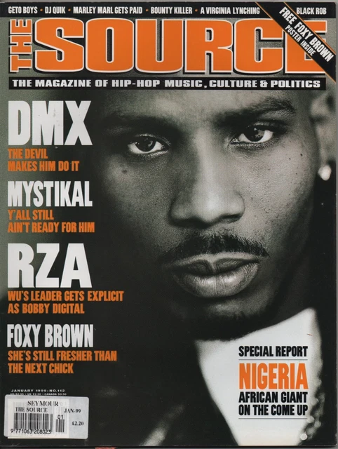 THE SOURCE MAGAZINE (Jan 1999) DMX, Mystikal,Rza, Foxy Brown £9.99 ...