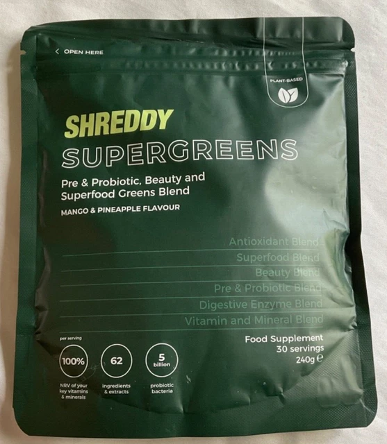 SHREDDY SUPERGREENS MANGO & Pineapple Flavour - 1 Pack- 240g - Best ...
