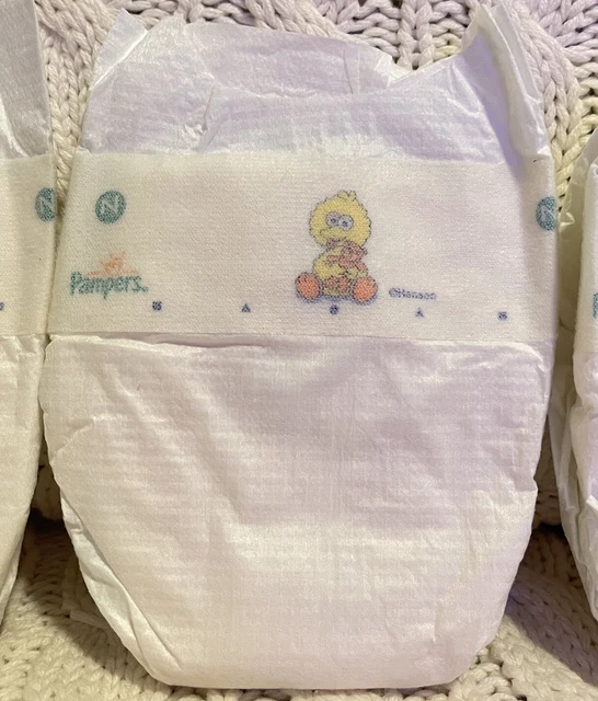 VINTAGE 90S PAMPERS Baby Dry Sesame Street Henson Diaper Newborn Big ...