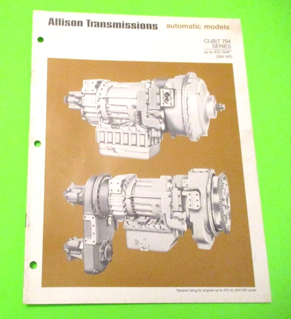 VINTAGE 1981 ALLISON Transmissions Automatic Models Cl(B)T 754 Series ...