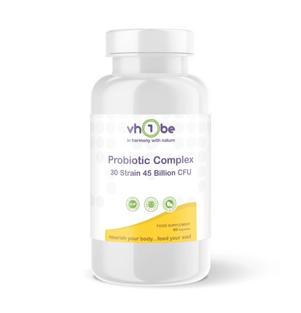 PROBIOTIC COMPLEX 60 Capsules - 30 Strain 45 Billion CFU Food ...
