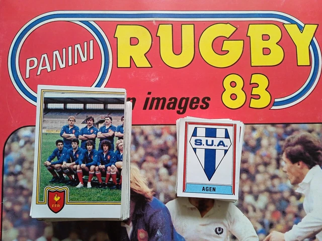 POUR ALBUM PANINI Rugby 1983 Championnat France Groupe A/B 10 vignettes ...