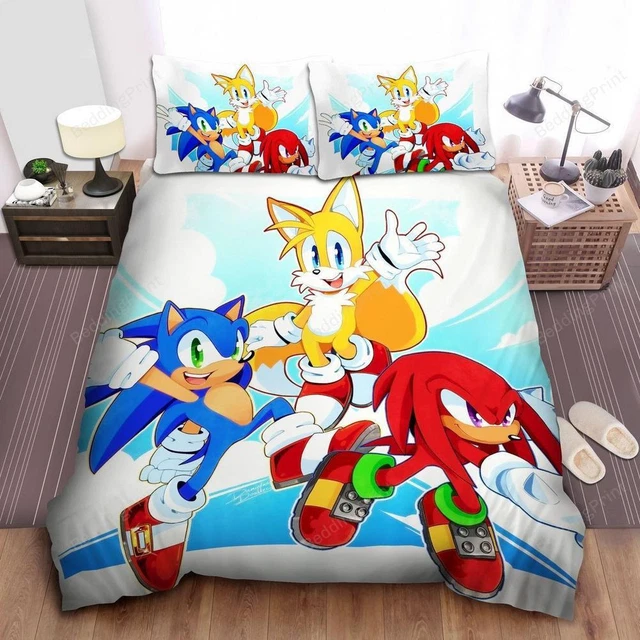 SONIC TAILS AND Knuckles Digital Art Quilt Duvet Cover Set Bedroom ...