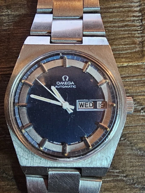 OMEGA GENEVE AUTOMATIC 1660125 Cal 1022 Day&Date Blue Dial Men's Watch ...