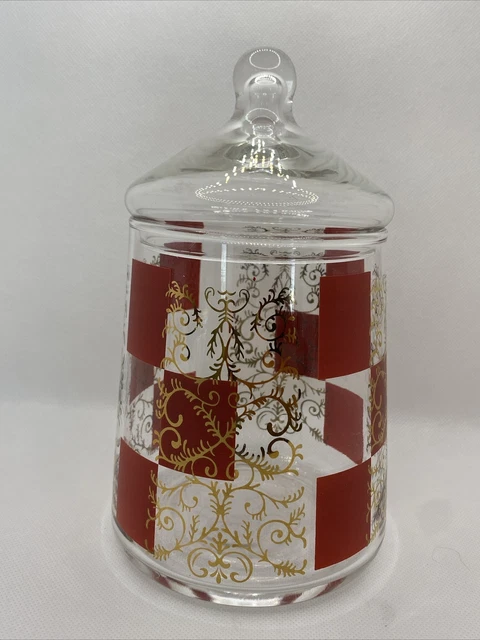 VINTAGE GLASS MID-CENTURY Apothecary Red/Gold Candy Jar MCM $16.25 ... VINTAGE GLASS MID-CENTURY Apothecary Red/Gold Candy Jar MCM $16.25 ...