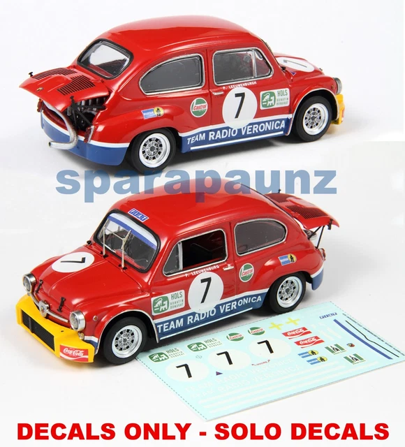 DECALS FIAT ABARTH 1000TC 1/43 - #7 Leeuwenburgh - Zandvoort 70 – RADIO ...