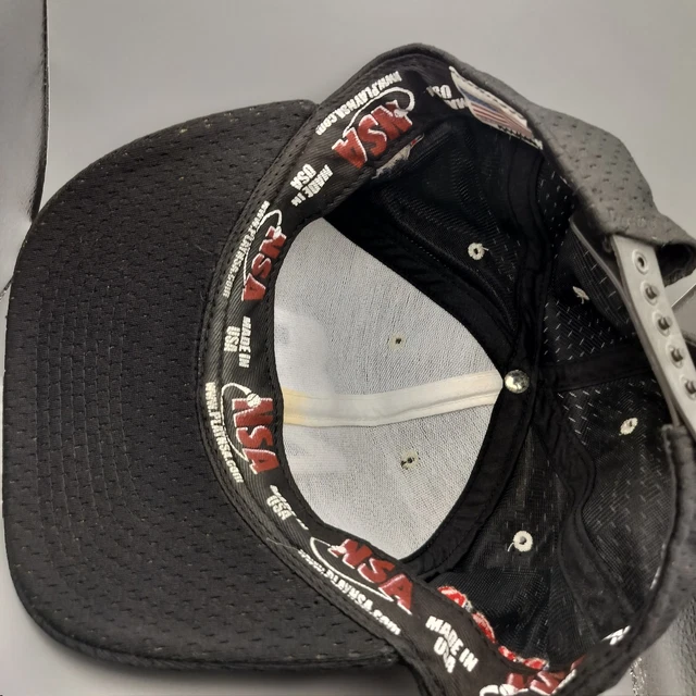 NSA NATIONAL SOFTBALL Association Snapback Hat Mesh Black Made in USA £ ...