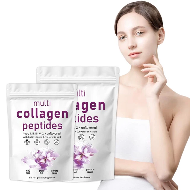 MULTI COLLAGEN PEPTIDES Powder Hydrolyzed Protein Peptides 1LB, 2LB UK ...