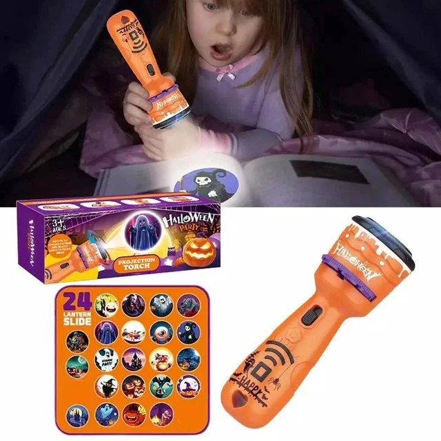 INTERACTIVE HALLOWEEN FLASHLIGHT Projector Slide Projection Light Torch Kids £4.46 - PicClick UK