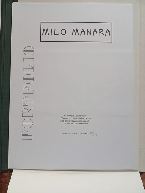 MILO MANARA PORTFOLIO "La Voleuse" tirage à 275 exemplaires, numéroté ...