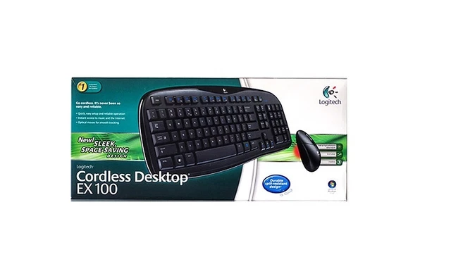 NEW - LOGITECH - Cordless/Wireless Desktop Standard Keyboard+Mouse 102 ...