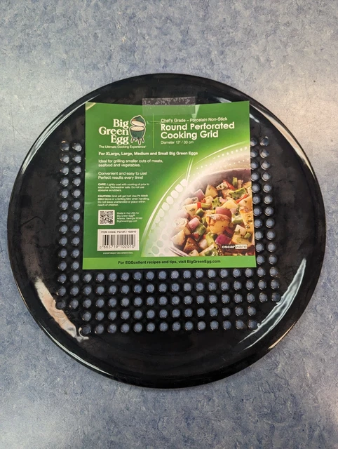 BIG GREEN EGG 13" Round Perforated Cooking Grid (New, Minor Chipping ...